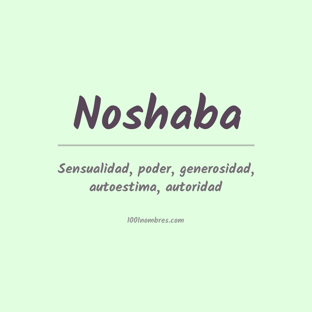 Significado del nombre Noshaba