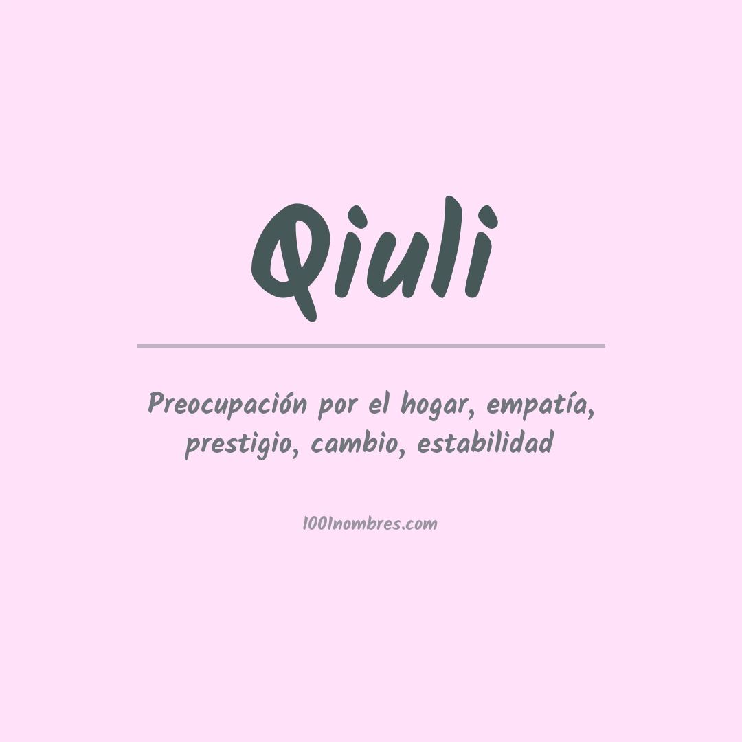Significado del nombre Qiuli