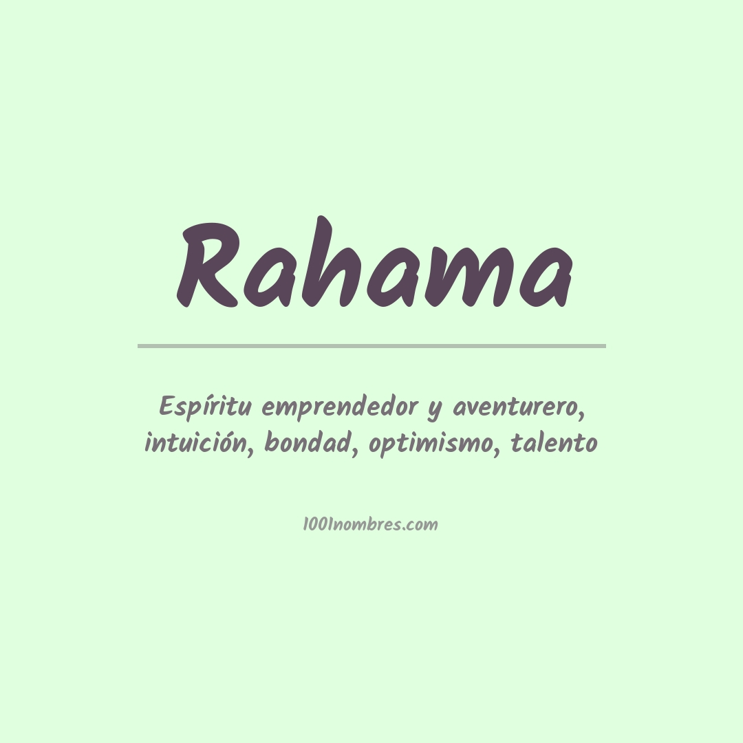 Significado del nombre Rahama