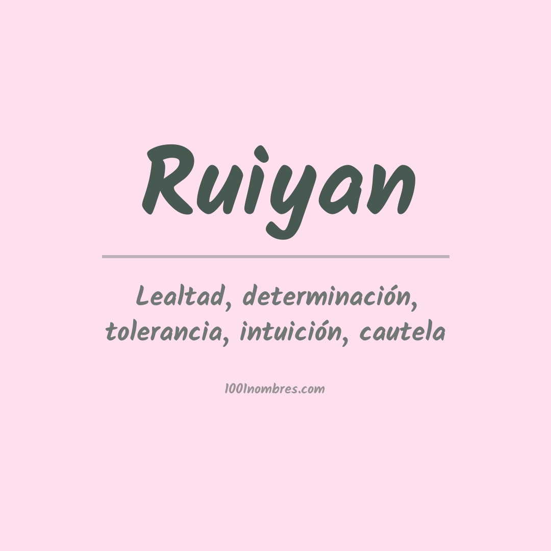 Significado del nombre Ruiyan