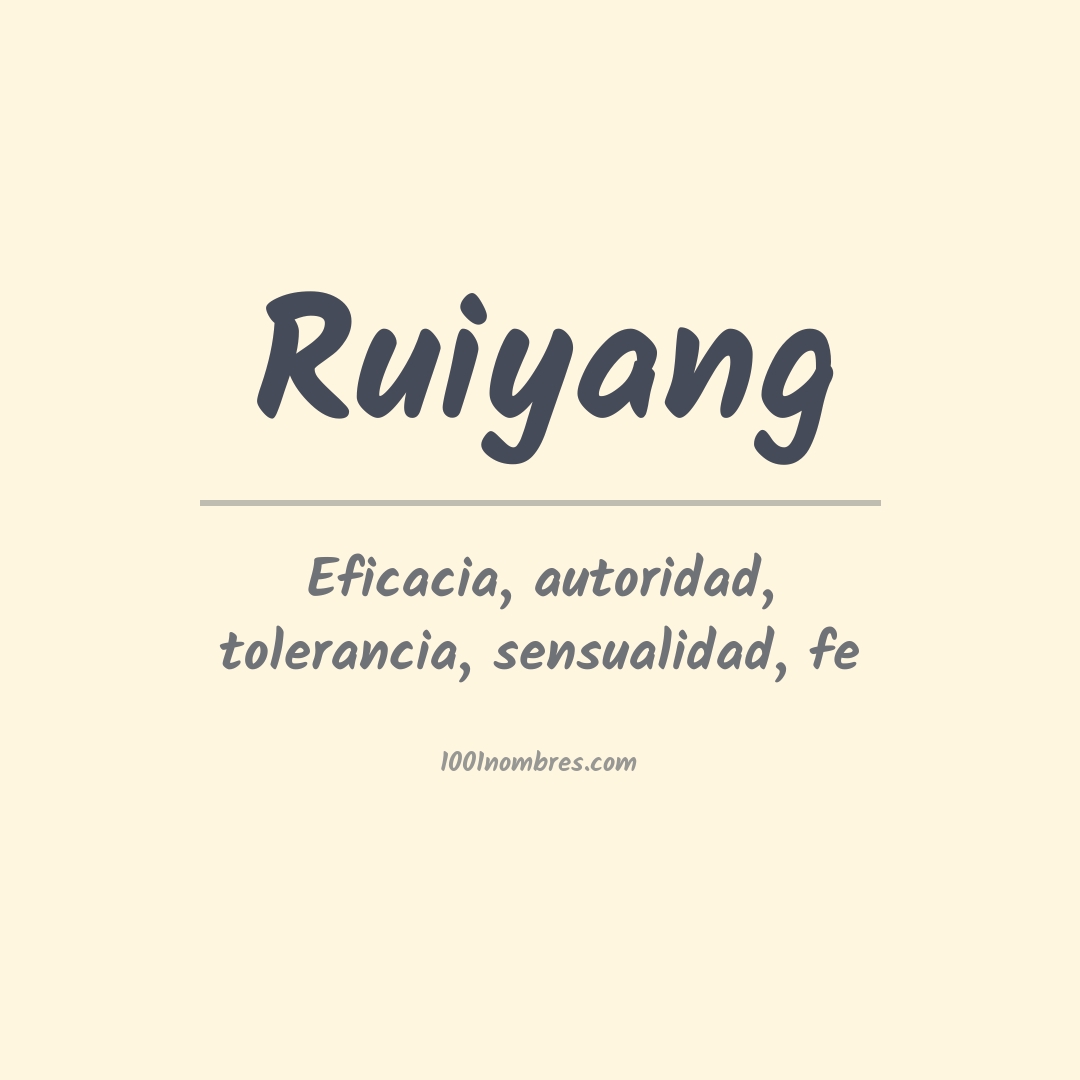 Significado del nombre Ruiyang