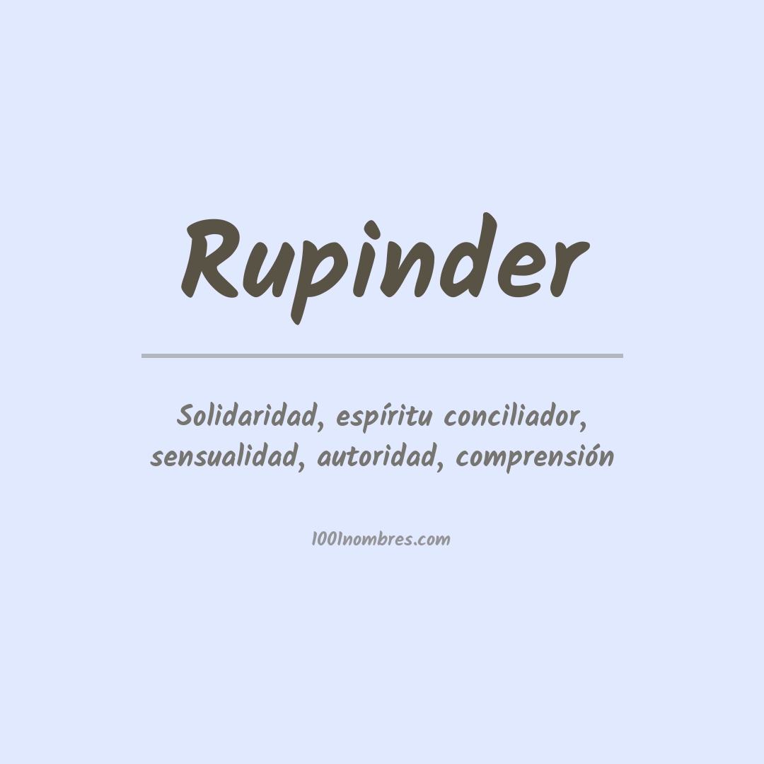 Significado del nombre Rupinder
