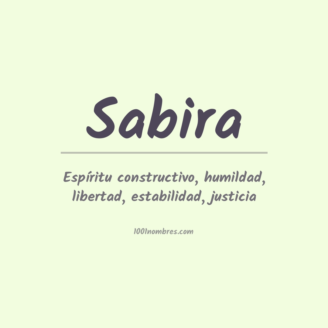 Significado del nombre Sabira