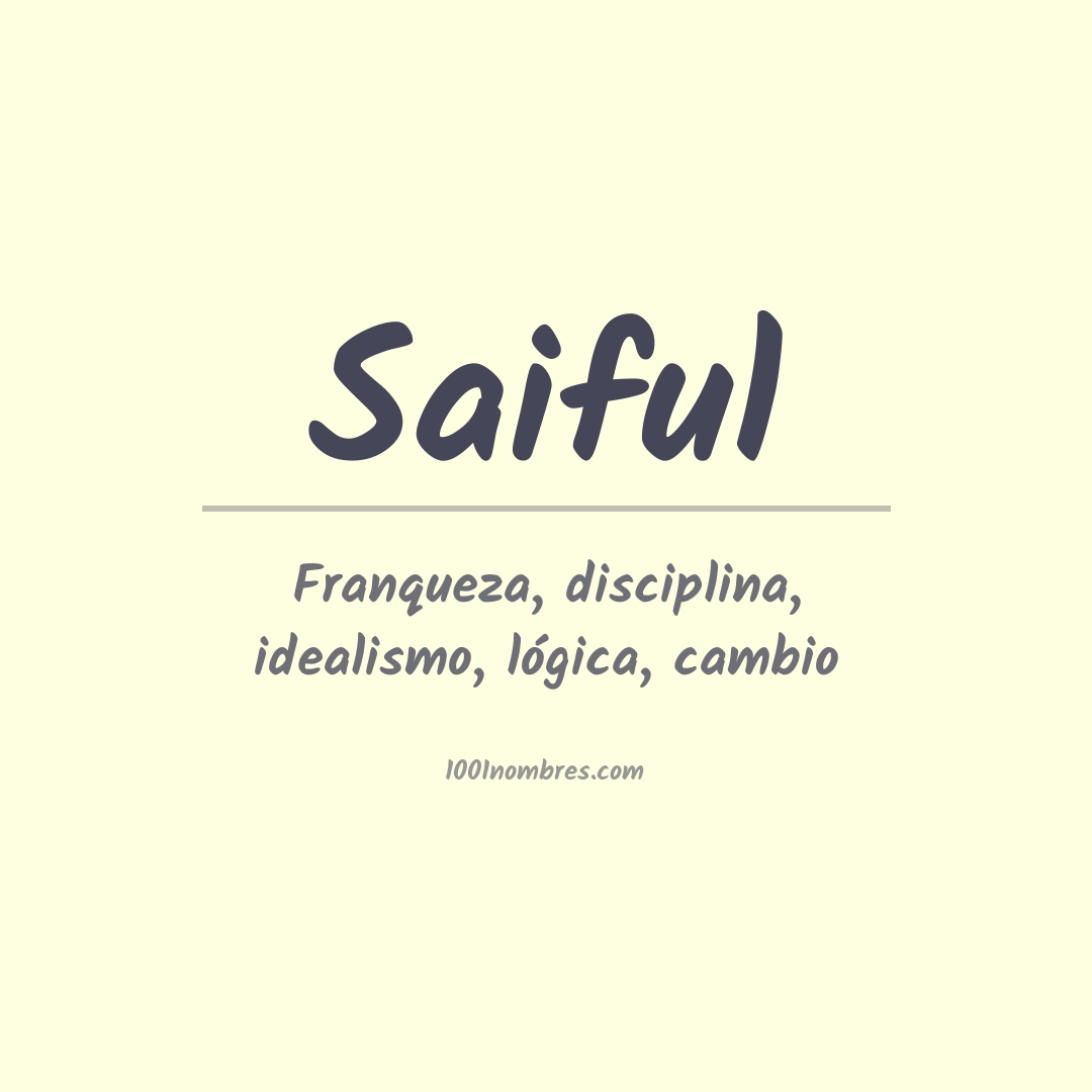 Significado del nombre Saiful