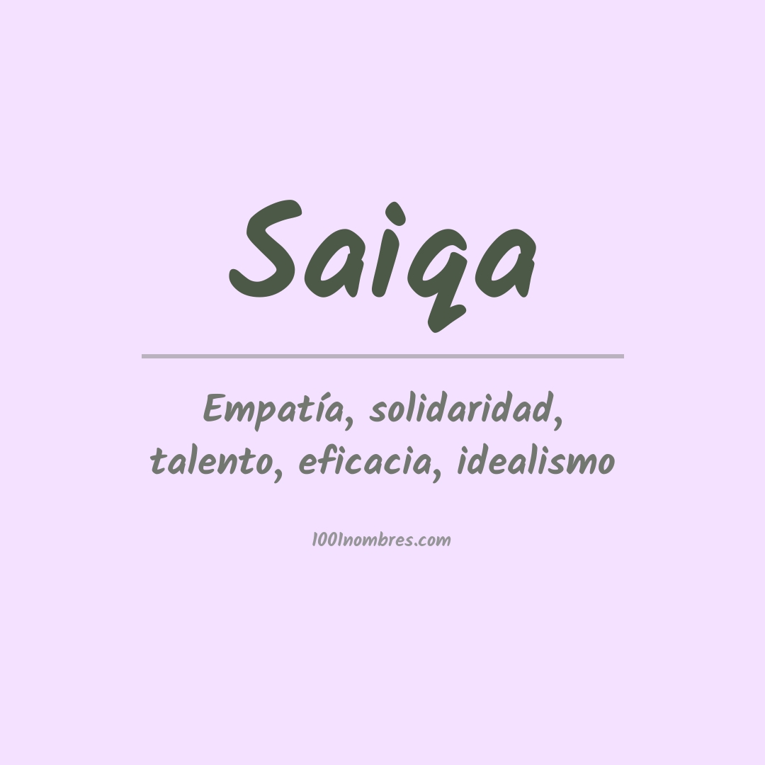 Significado del nombre Saiqa