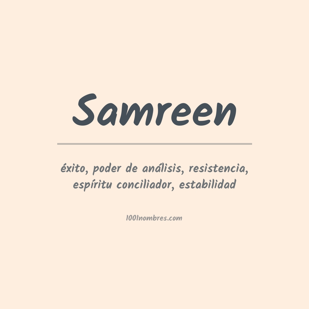 Significado del nombre Samreen