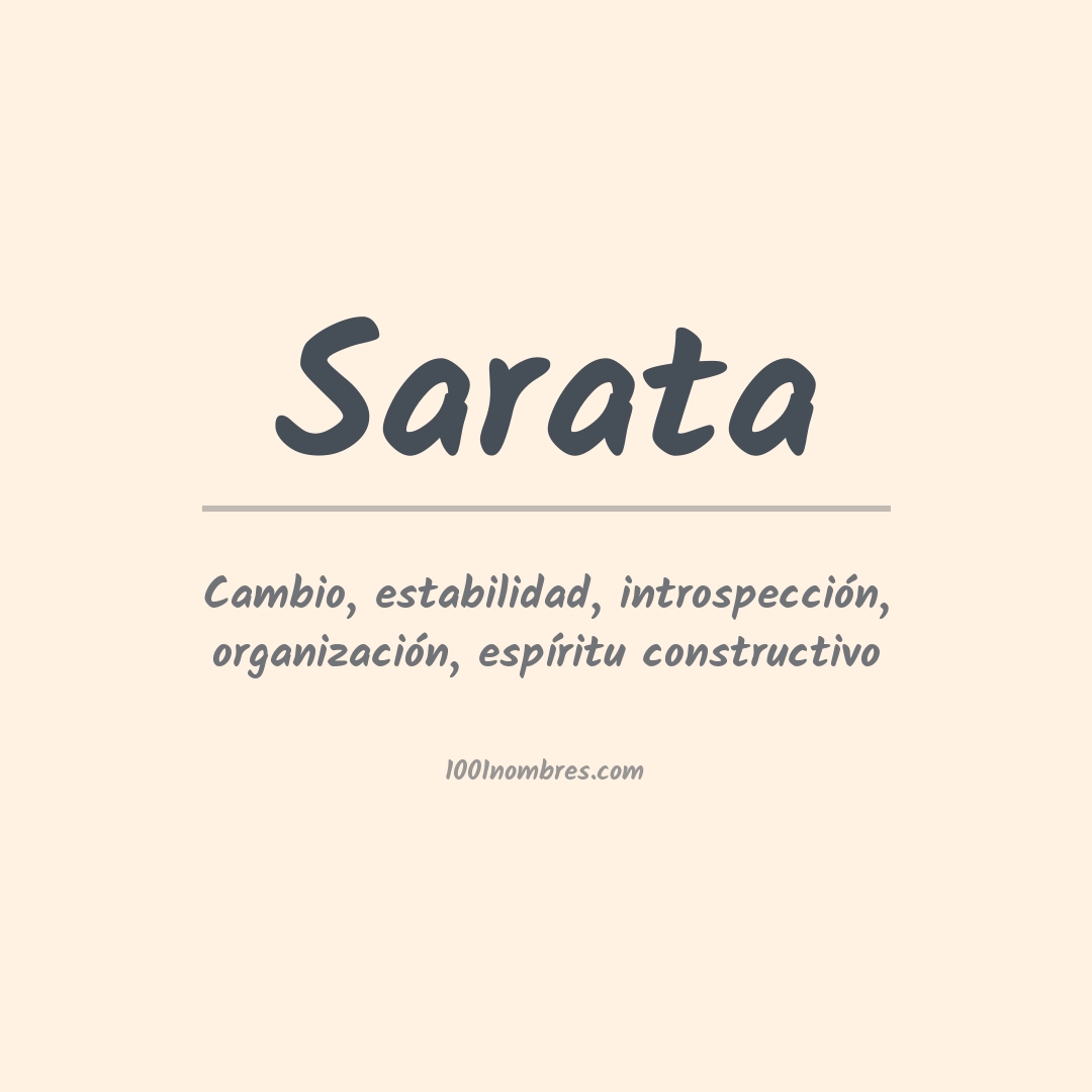 Significado del nombre Sarata