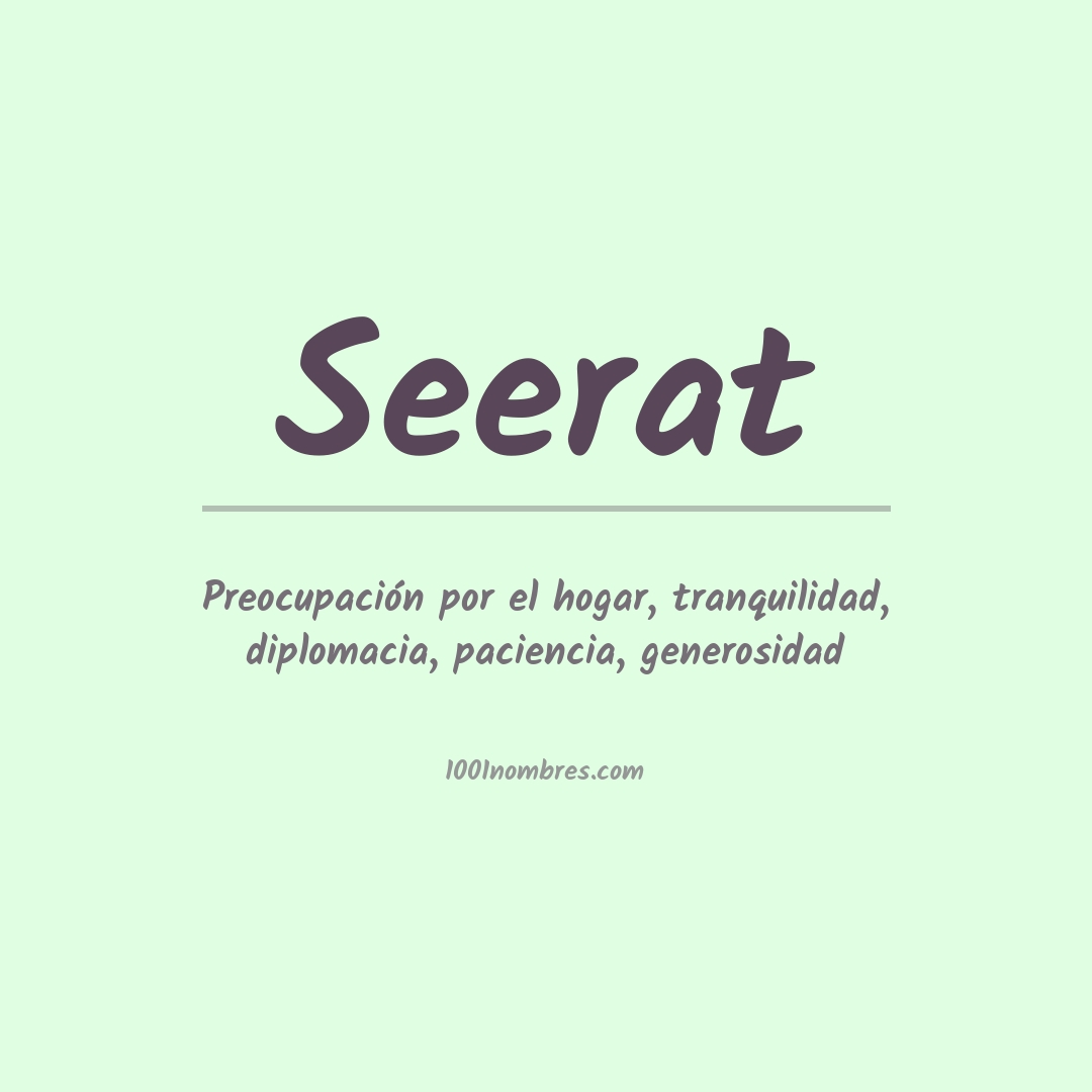 Significado del nombre Seerat