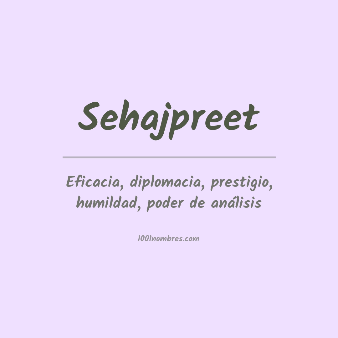 Significado del nombre Sehajpreet