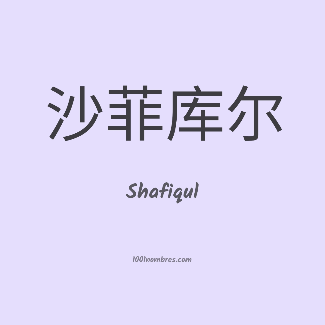 Significado del nombre Shafiqul