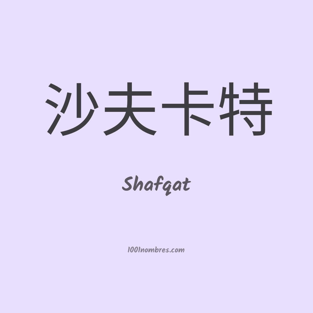Significado del nombre Shafqat