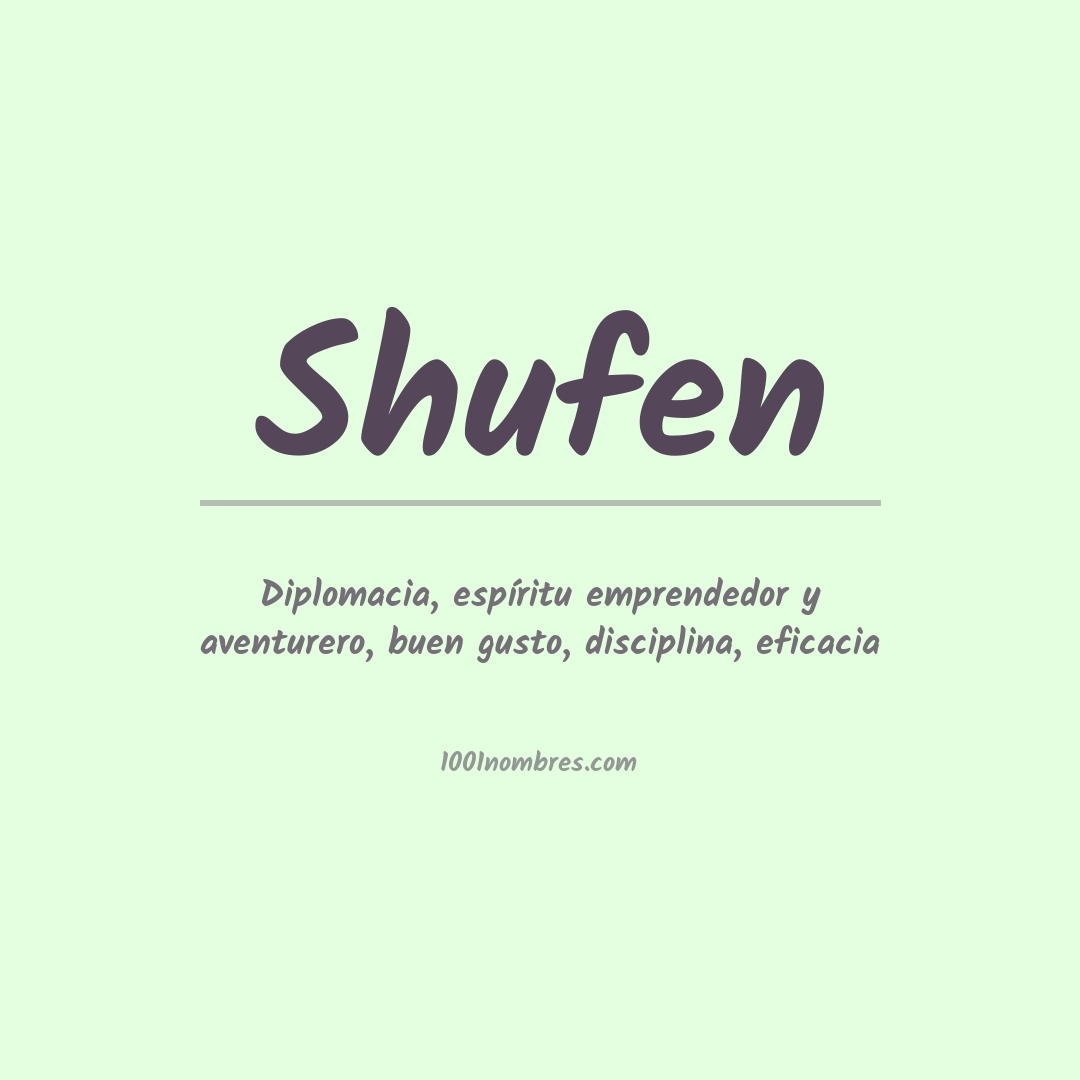 Significado del nombre Shufen