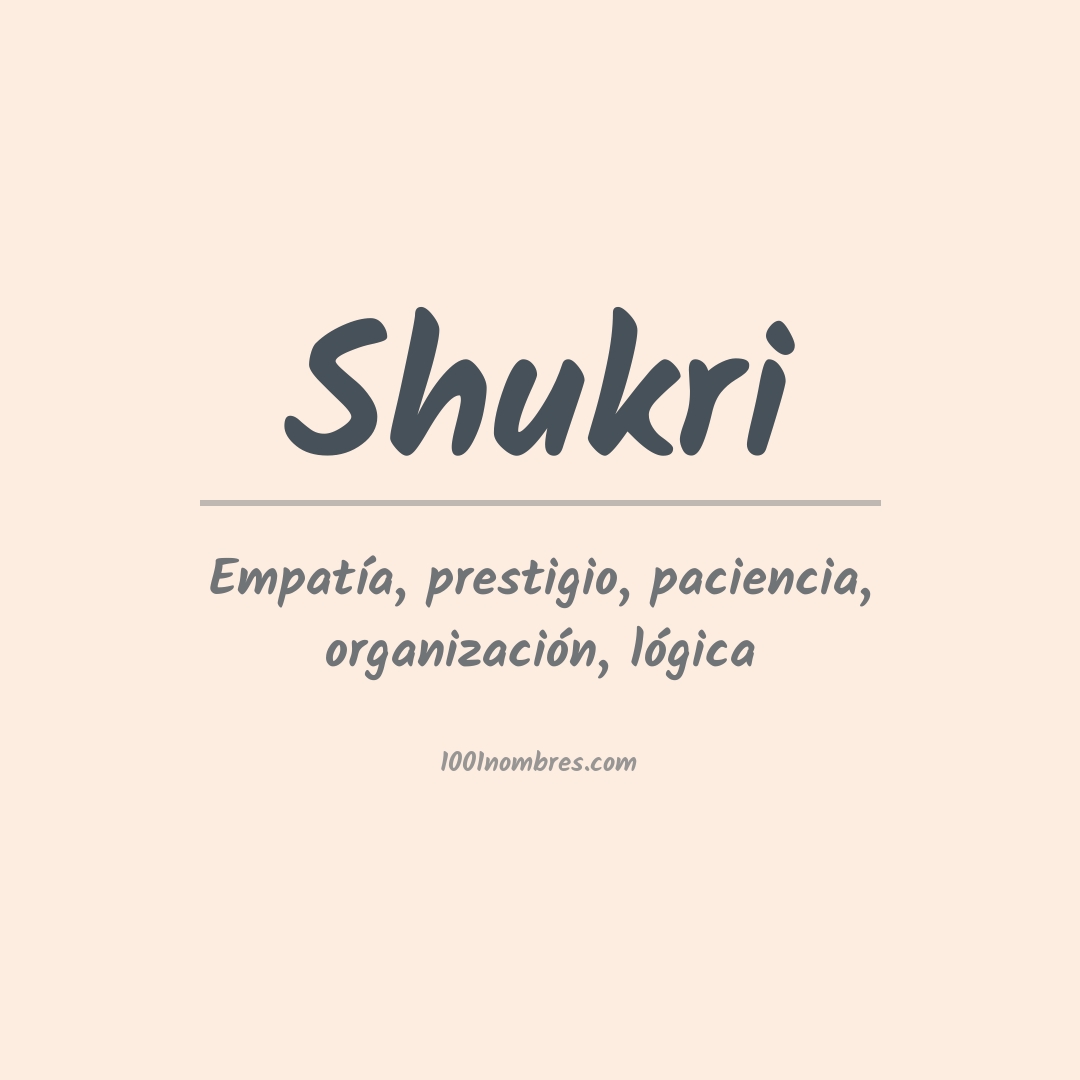 Significado del nombre Shukri