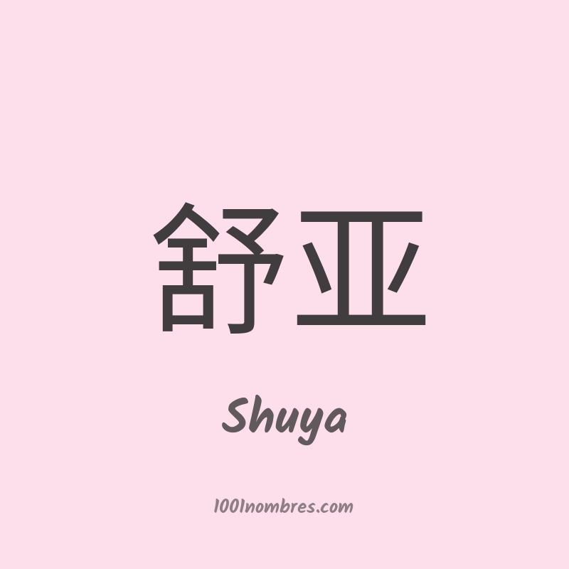 Significado del nombre Shuya