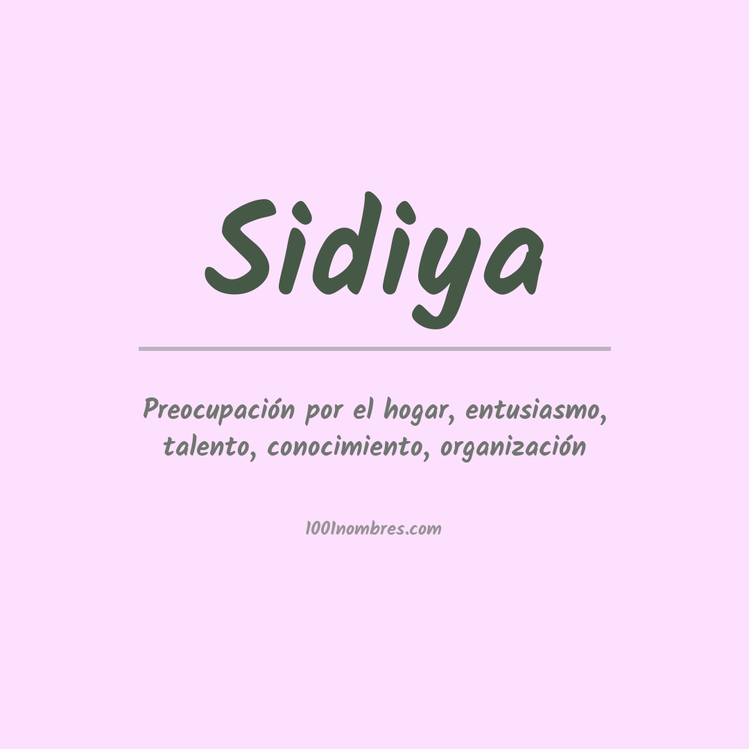 Significado del nombre Sidiya