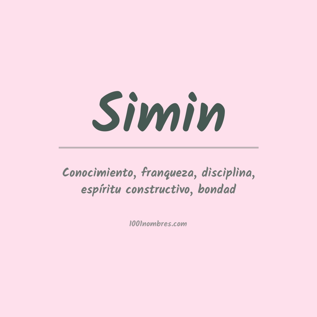 Significado del nombre Simin