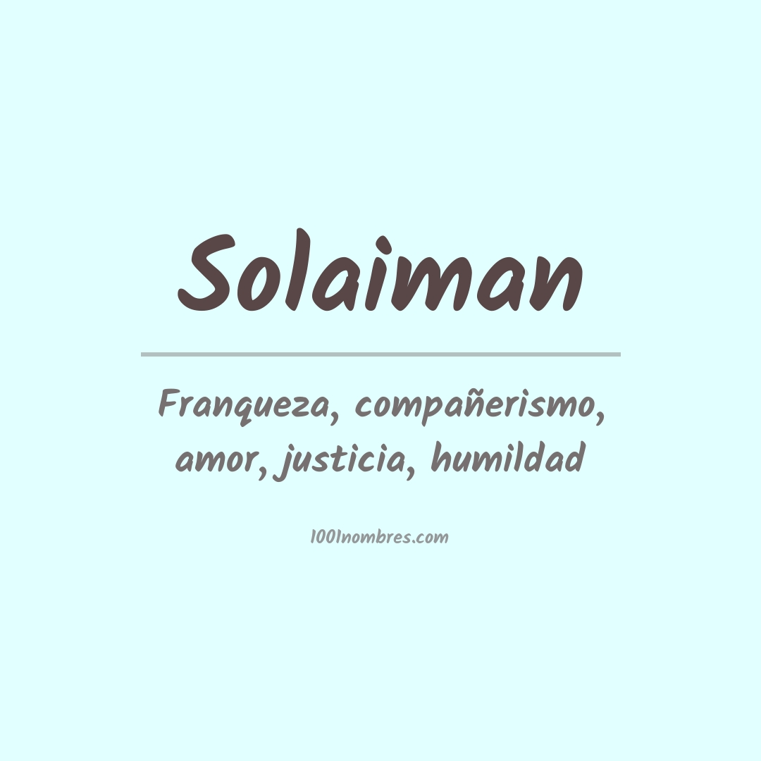 Significado del nombre Solaiman