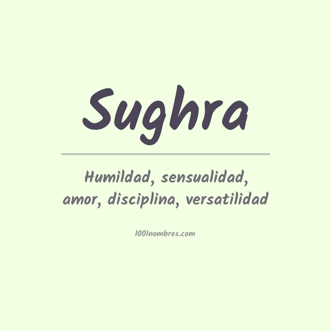 Significado del nombre Sughra