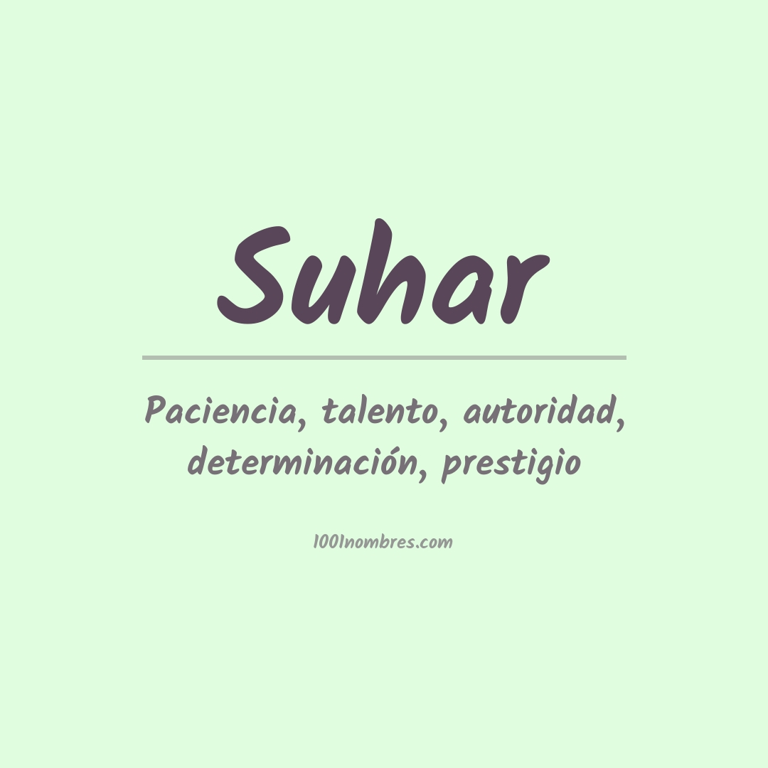 Significado del nombre Suhar