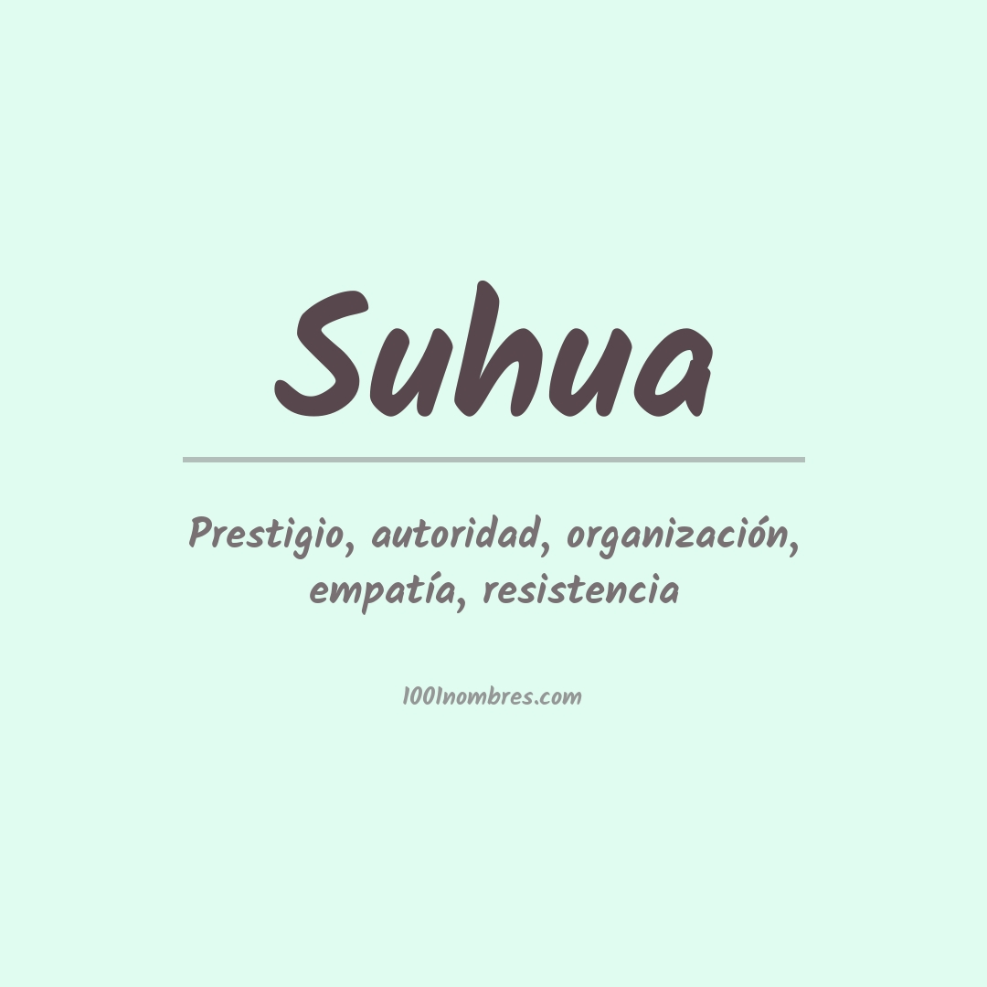 Significado del nombre Suhua
