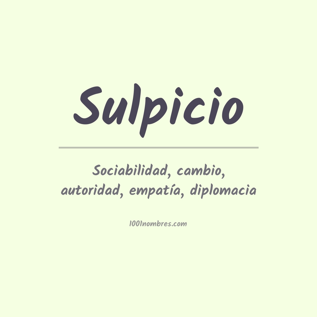 Significado del nombre Sulpicio