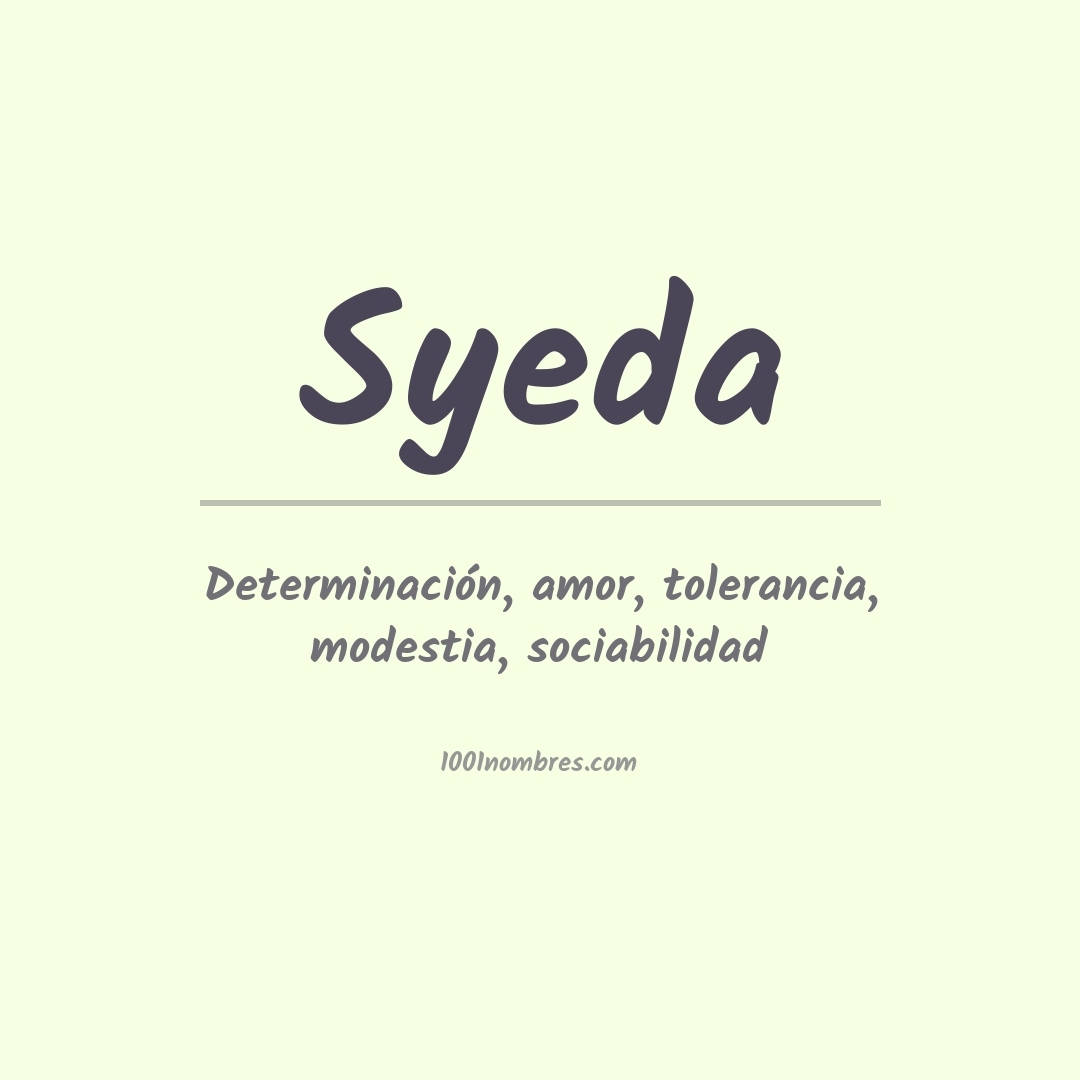 Significado del nombre Syeda