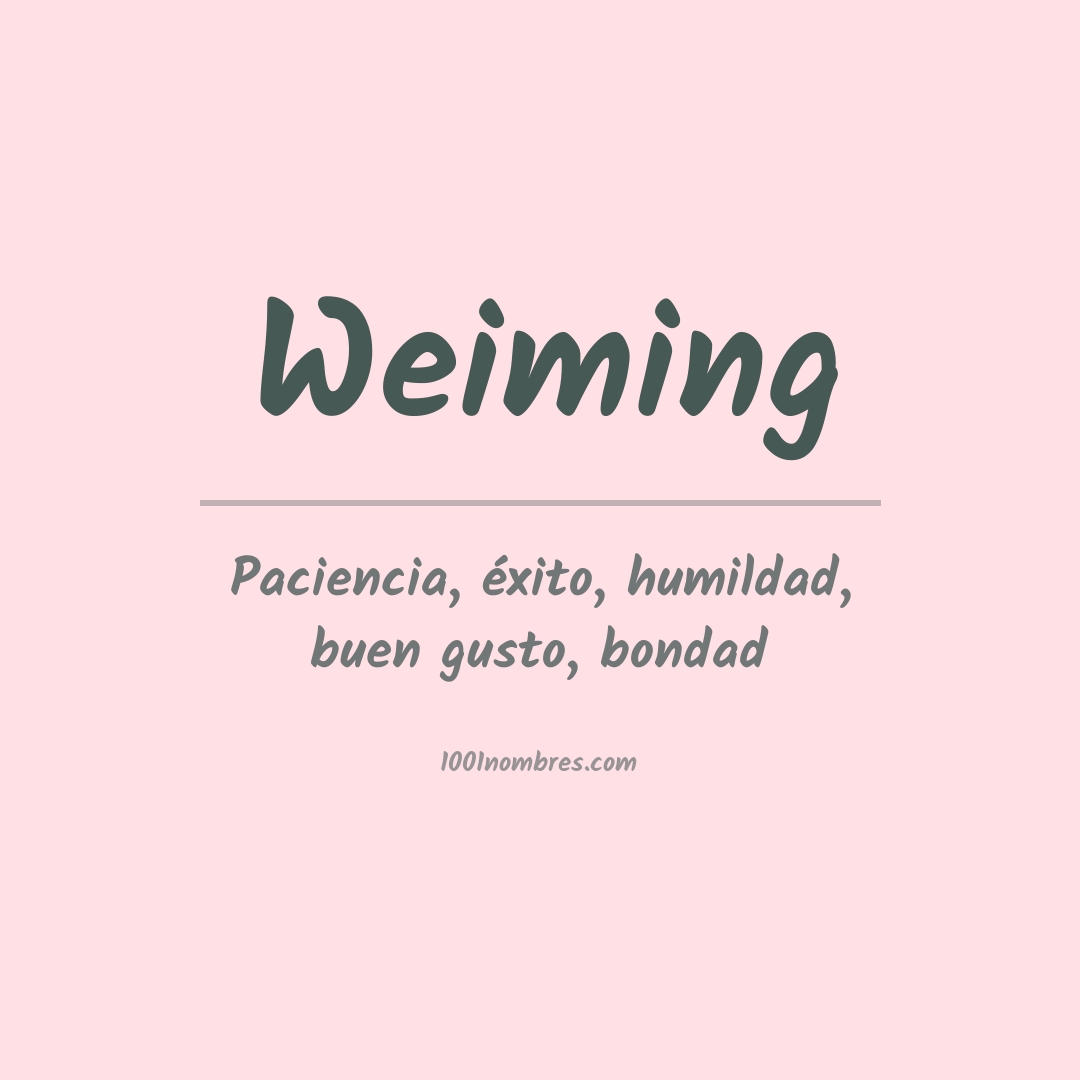 Significado del nombre Weiming