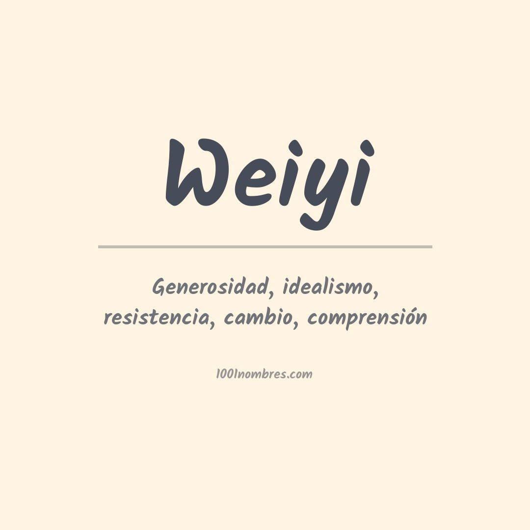 Significado del nombre Weiyi