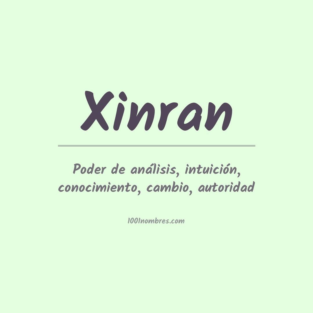 Significado del nombre Xinran