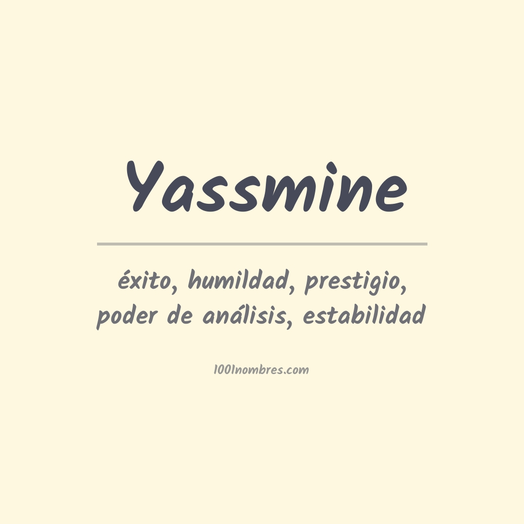 Significado del nombre Yassmine