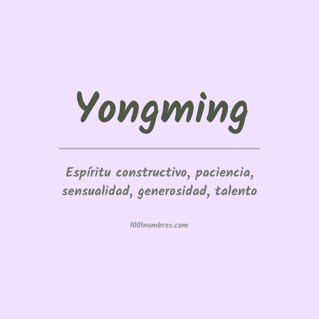 Significado del nombre Yongming
