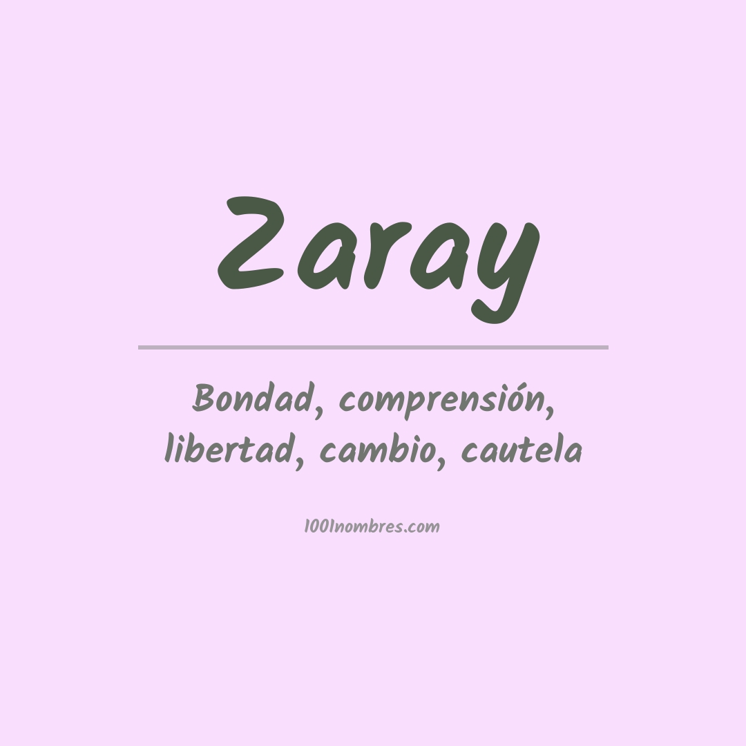 Significado del nombre Zaray