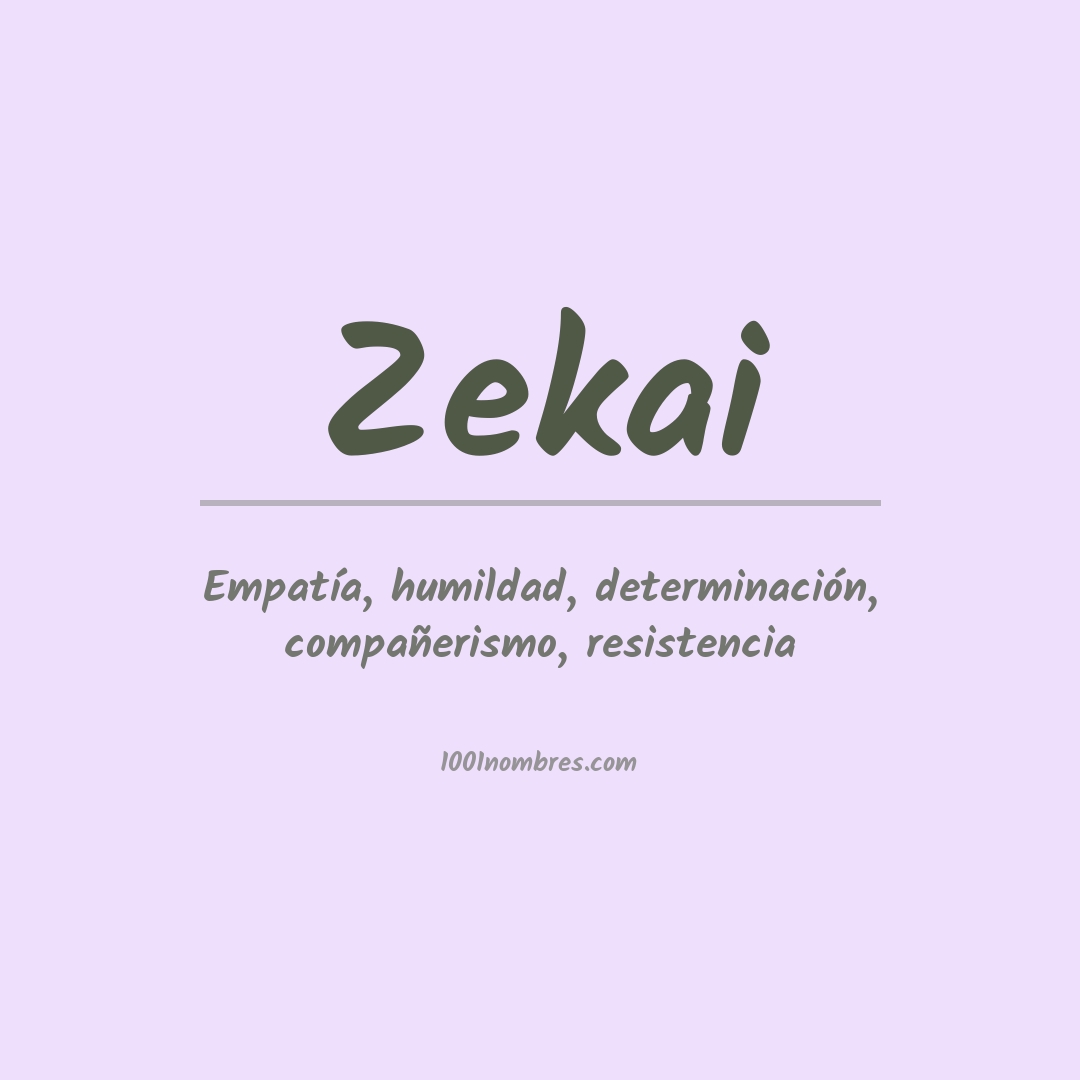 Significado del nombre Zekai
