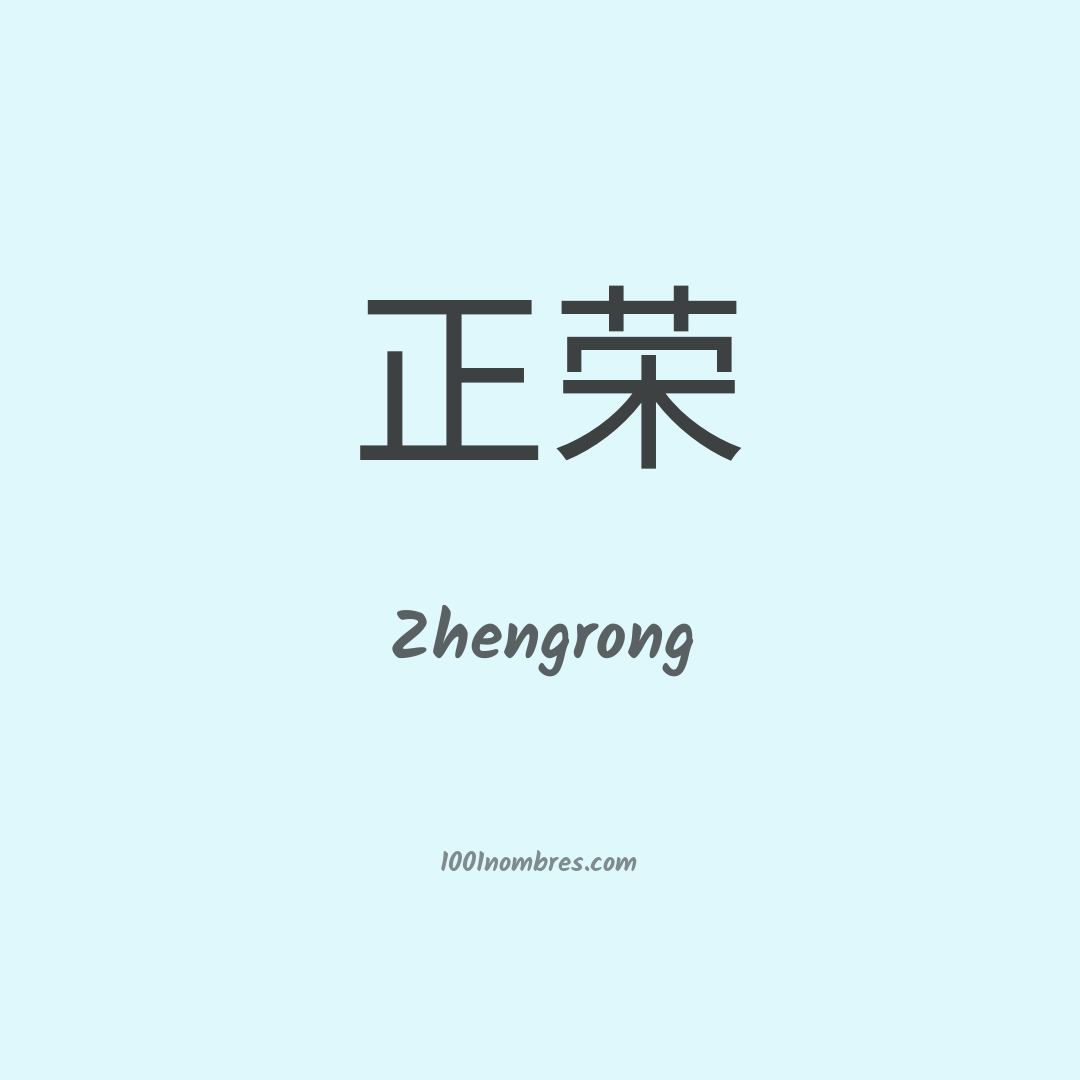 Significado del nombre Zhengrong