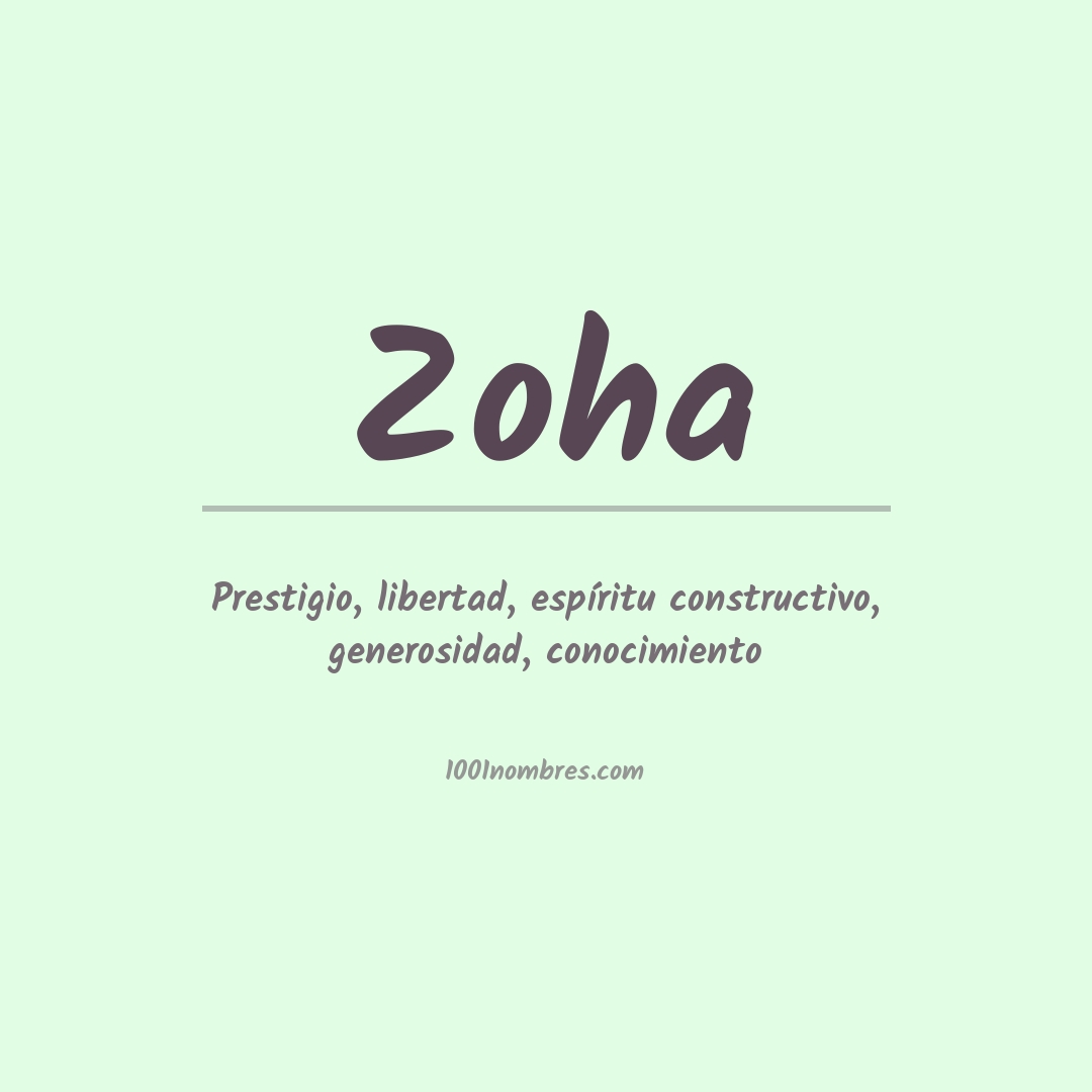 Significado del nombre Zoha