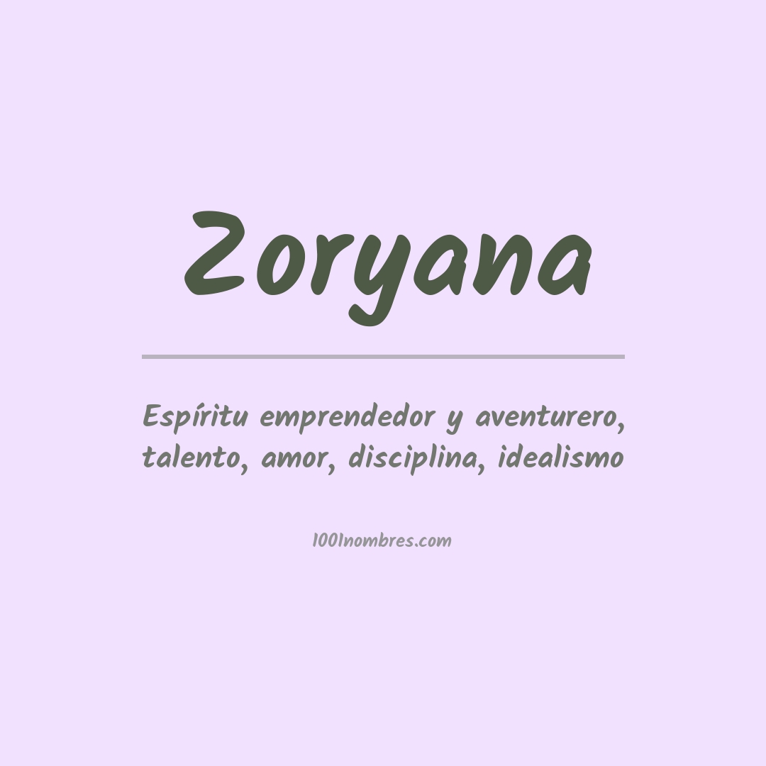 Significado del nombre Zoryana
